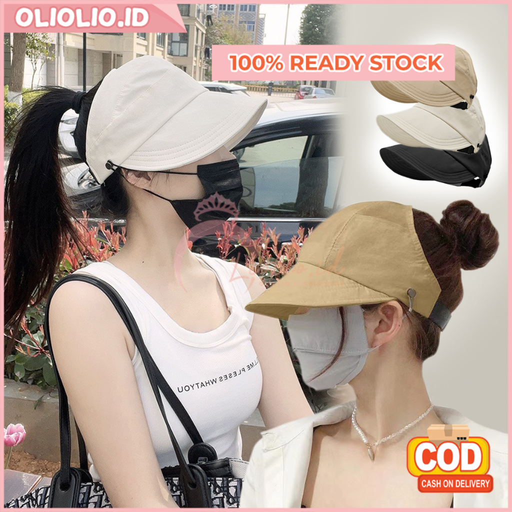 Jual Topi Pantai Korea Wanita Anti UV Matahari Bucket Half Pelindung ...