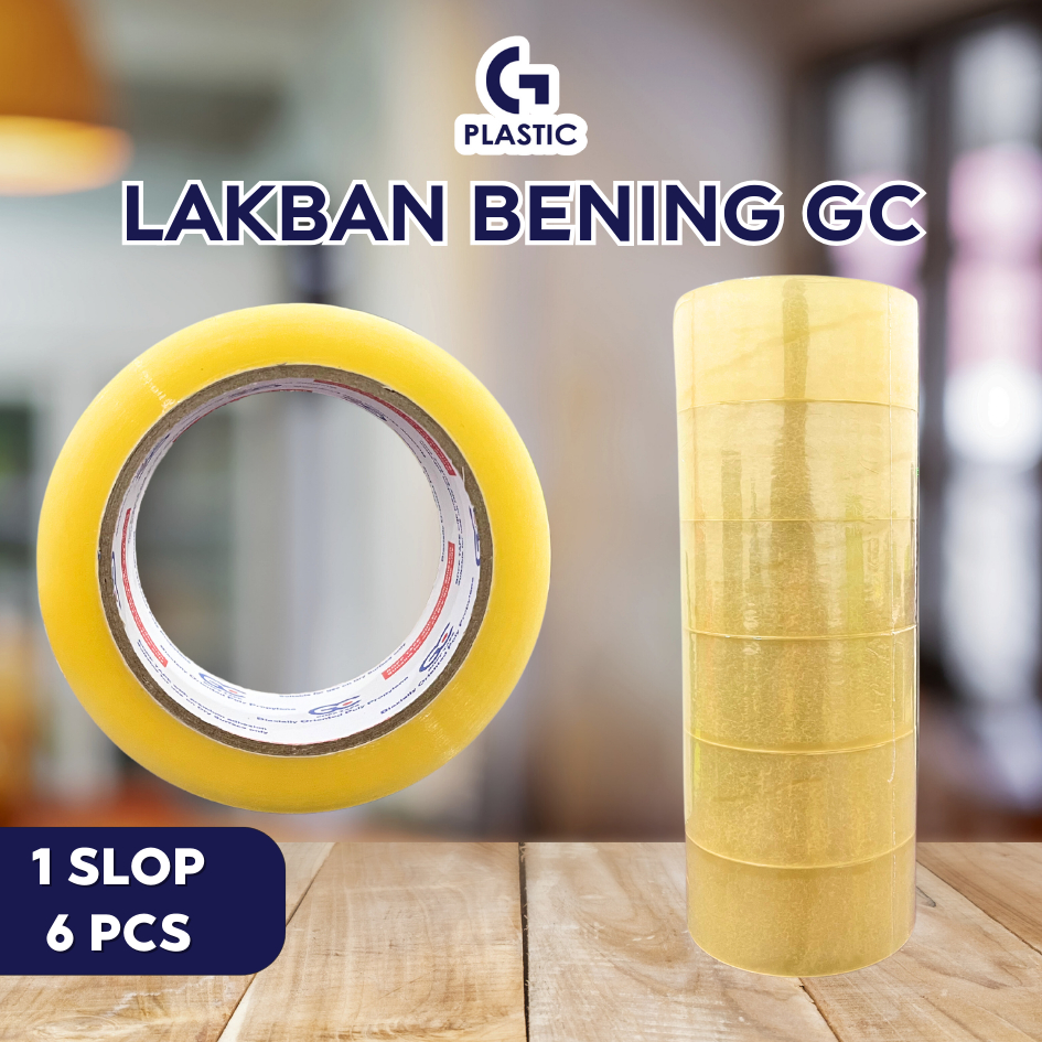 Jual Lakban Bening GC Plastik 45mm x 90 yard & 45mm x 100 yard isi 6 ...