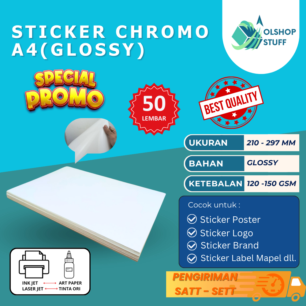Jual KERTAS STIKER LABEL A4 ISI 50 LEMBAR | Shopee Indonesia
