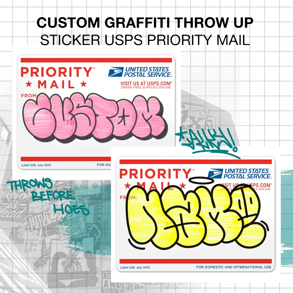 Jual Big Sticker | Custom Graffiti Throw Up Sticker Premium | USPS ...