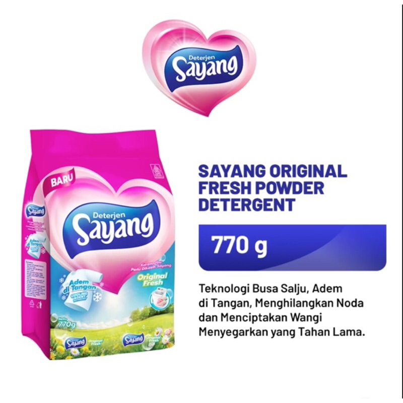 Jual Sayang Original Fresh Powder Detergent 770g | Shopee Indonesia