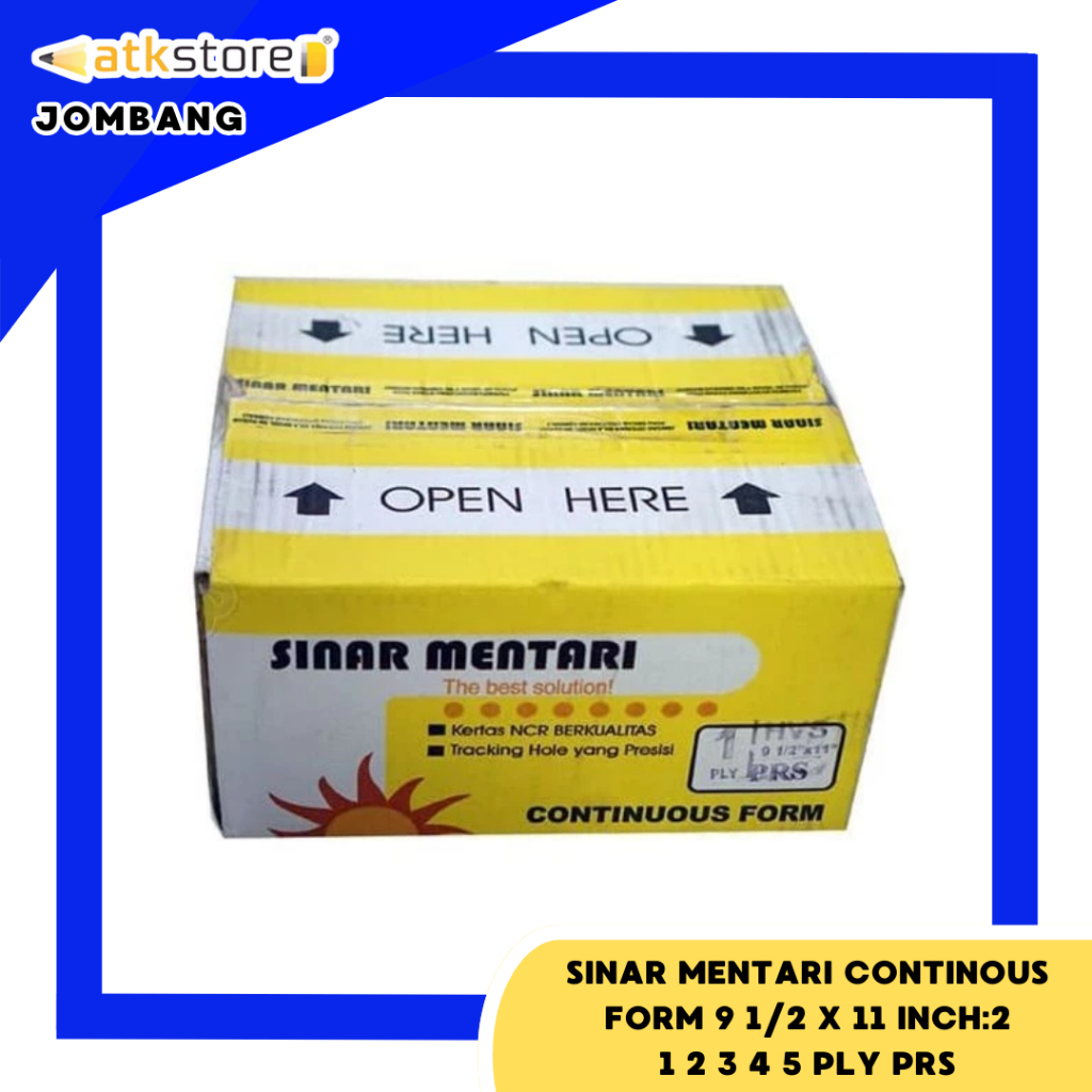 Jual SINAR MENTARI CONTINOUS FORM 9 1/2 X 11 INCH : 2 1 2 3 4 5 6 PLY PRS - GARIS BAGI DITENGAH ...