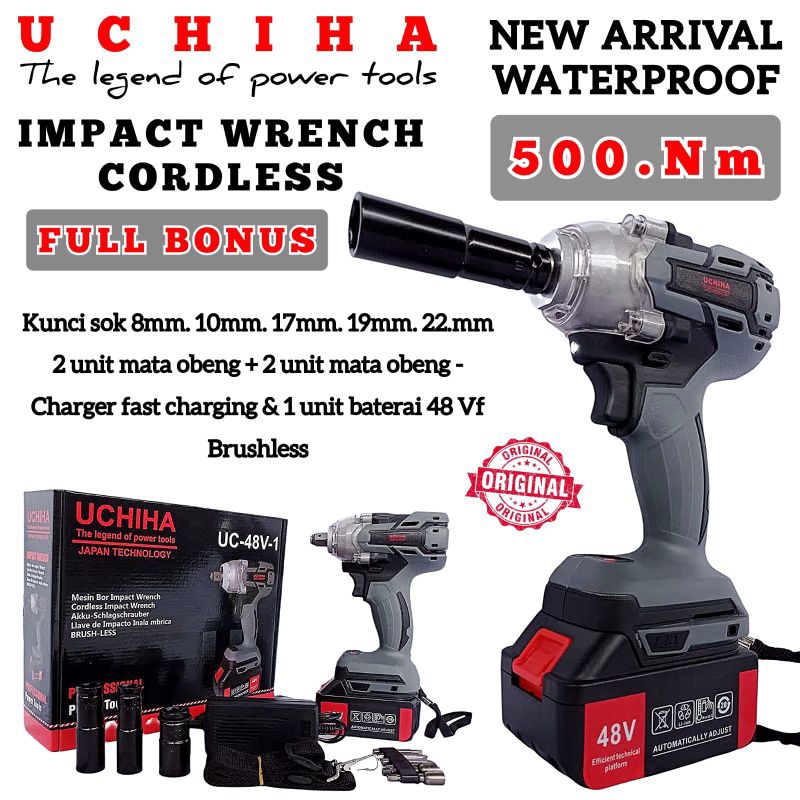 Jual Reaim tools Cordless impact wrench 88V mesin buka tutup baut BAN ...