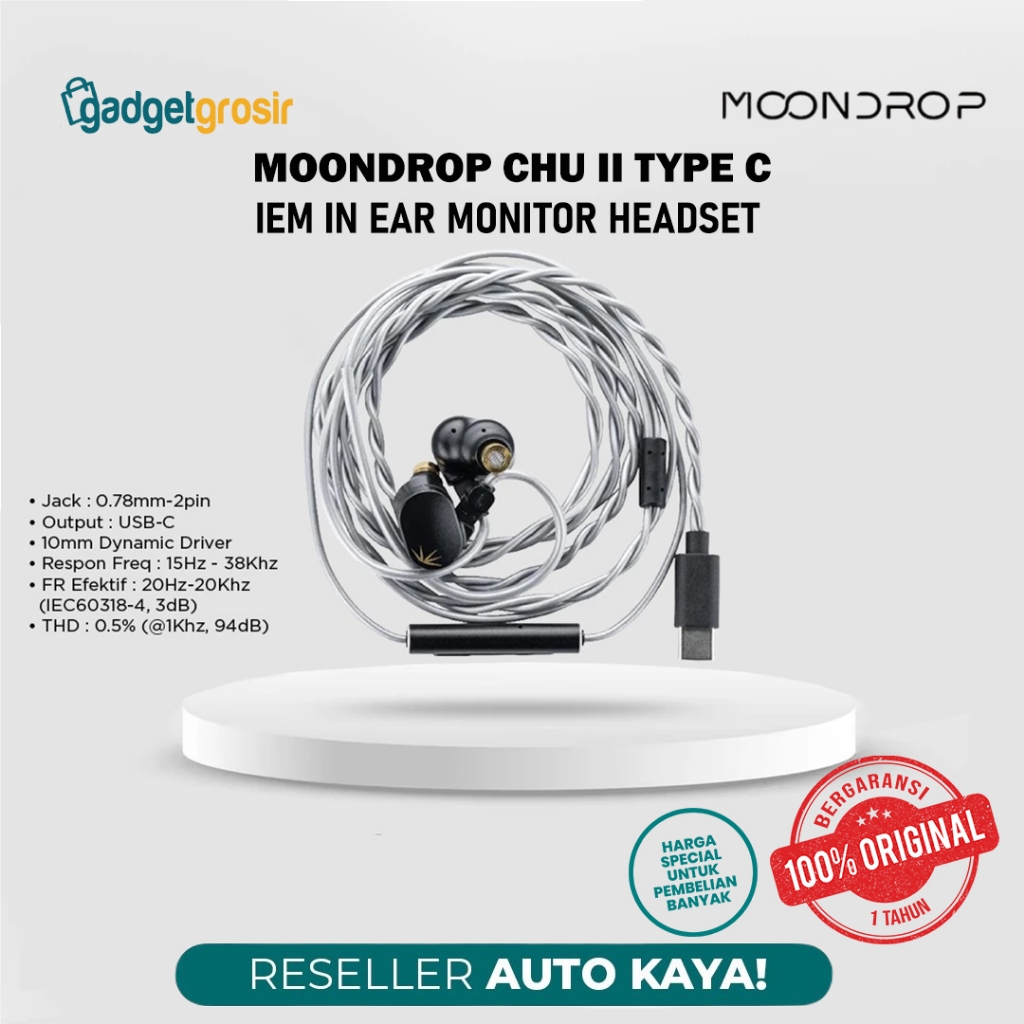 Jual Moondrop CHU II DSP Type C IEM In Ear Monitor Headset CHU 2 Jack 3 ...
