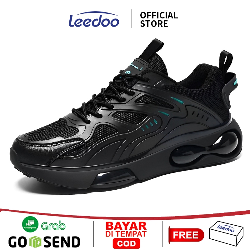 Jual Leedoo Sepatu Jogging Pria Sepatu Lari Olahraga Sneakers Cowok Outdoor Kulit Shoes Hitam ...