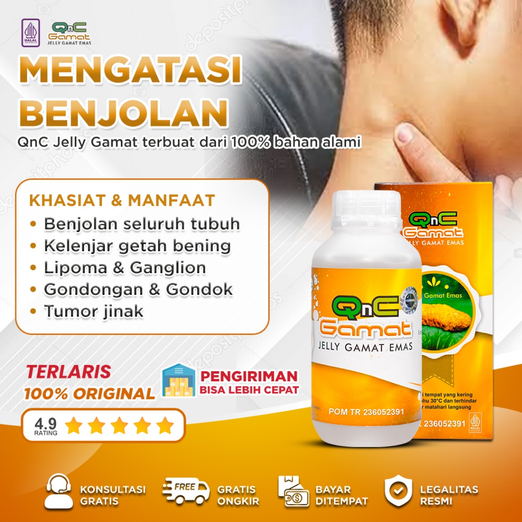 Jual Obat Benjolan Lipoma Tiroid QnC Jelly Gamat Emas Asli 100% ...