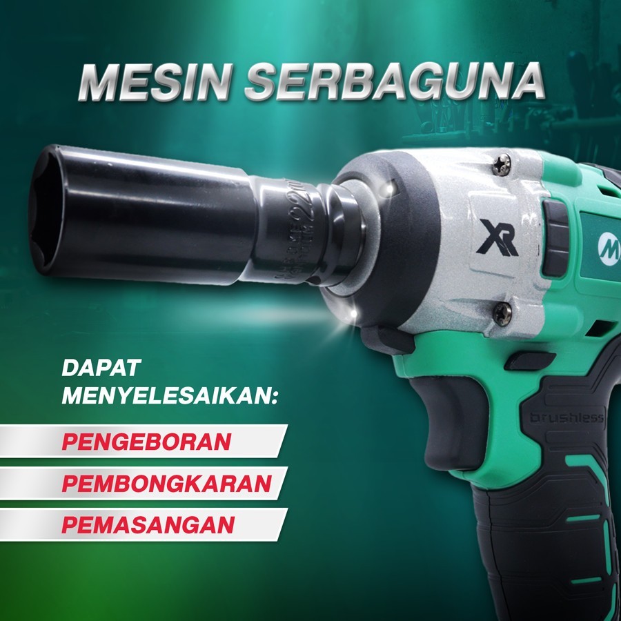 Jual MAILTANK SH53 MESIN BOR IMPACT 21V 2 Baterai BRUSHLESS BUKA BAUT ...