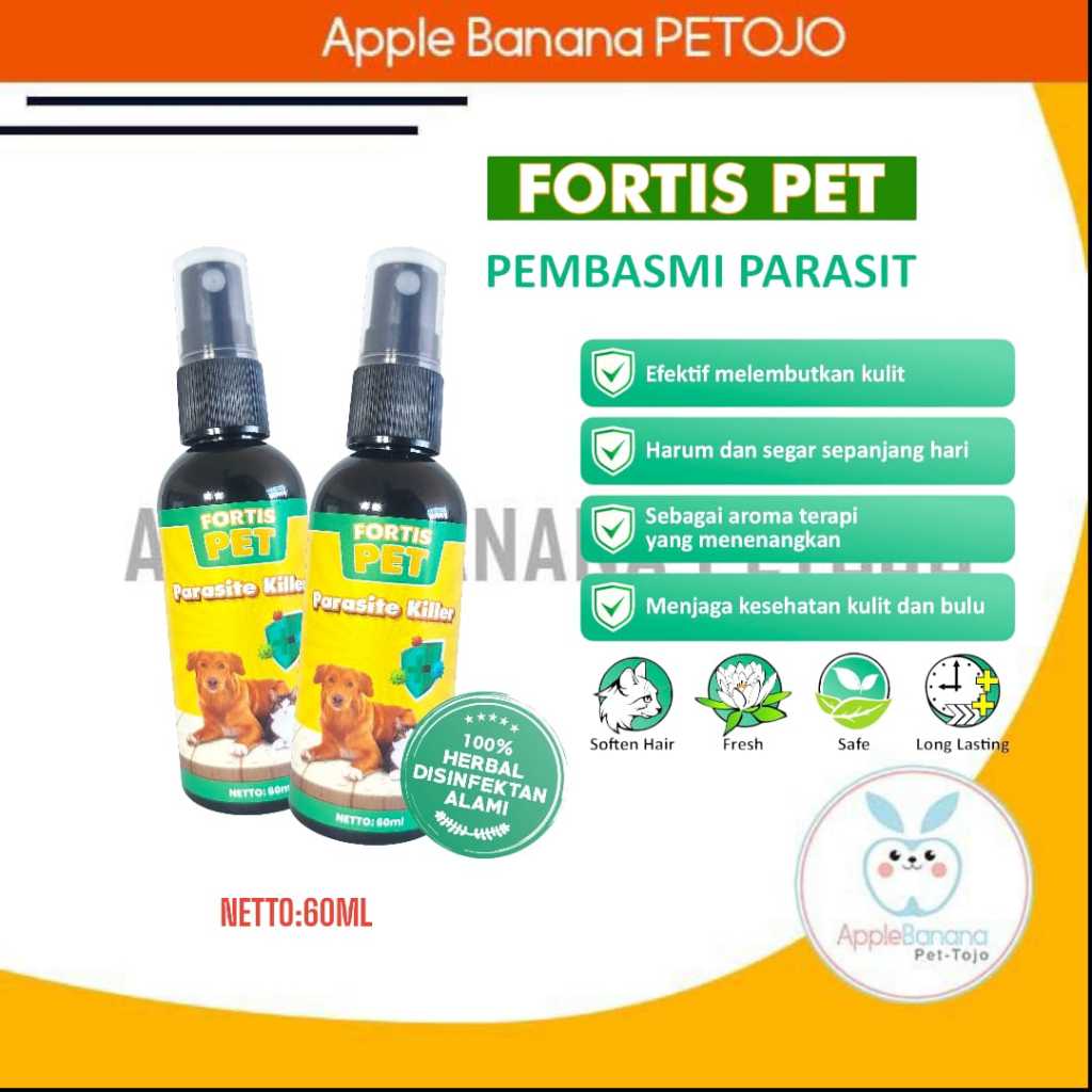 Jual FORTIS PET Spray 60ml | Parasite Killer Obat Jamur Scabies ...