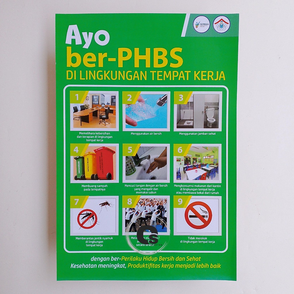 Jual Poster Ayo Ber- PHBS Di Lingkungan Kerja - Hidup Sehat Di Tempat ...