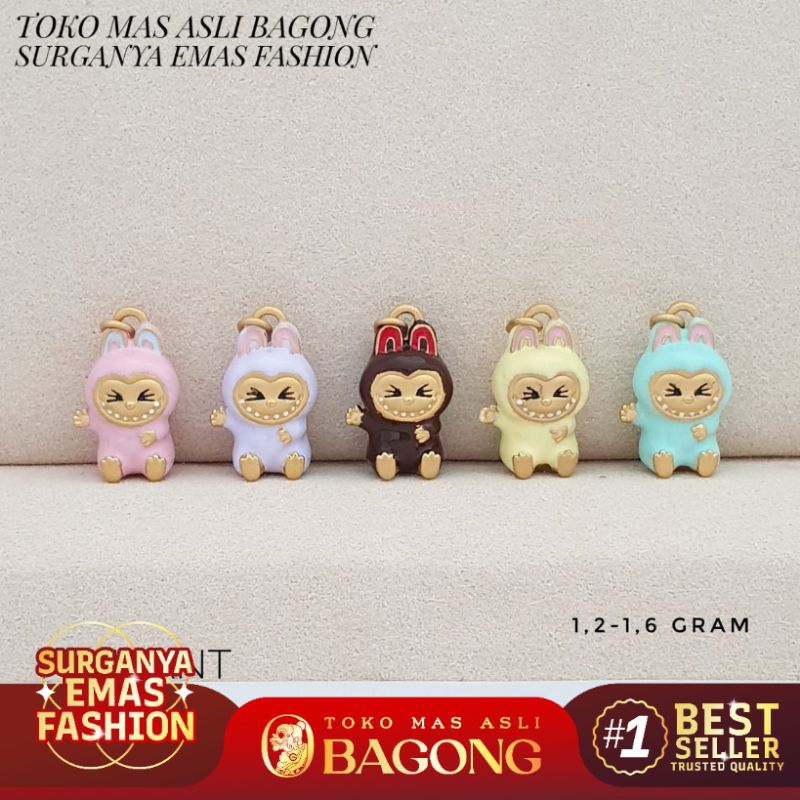Jual LIONTIN / CHARM LABUBU DUDUK EMAS 24K HONGKONG HK 999% - ASLI ...