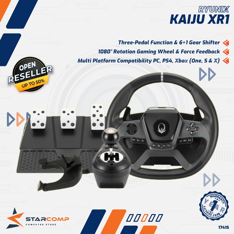 Jual Sades Ryunix Kaiju XR1 Force Feedback Racing Steering Wheel ...