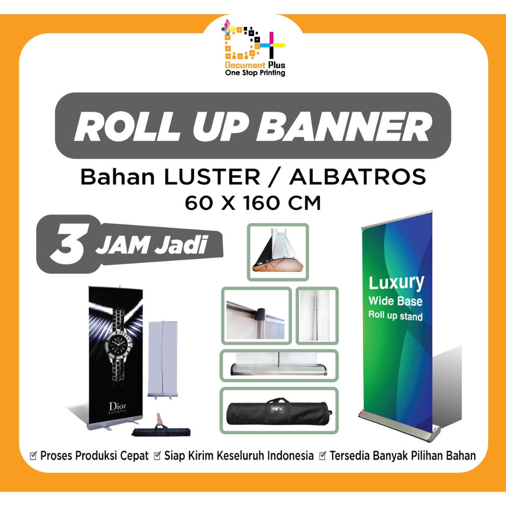 Jual PRINT ROLL UP BANNER ALBATROS LUSTER UK 60 X 160 CM | Shopee Indonesia