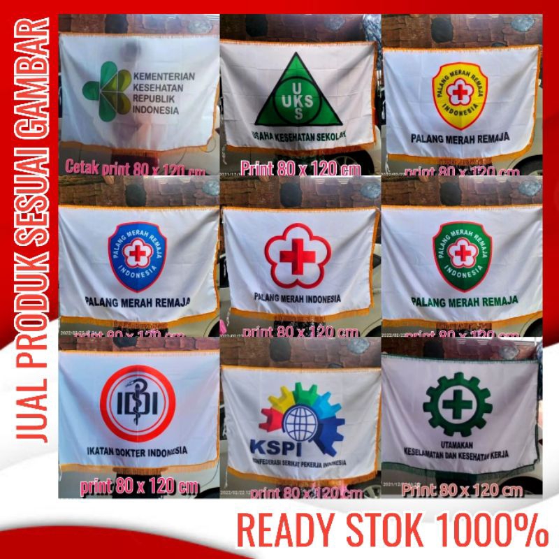 Jual Bendera PMI PMR UKS kemenkes KSPI IDI K3 | Shopee Indonesia