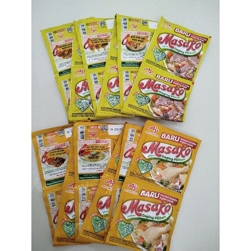 Jual MASAKO RENCENG ISI 12PCS 8,5gr DAGING SAPI DAN AYAM AJINOMOTO ...