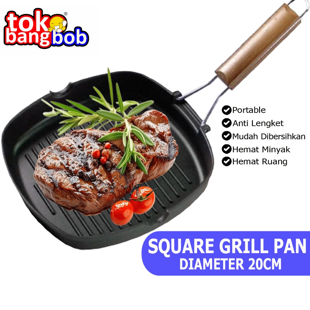 Jual Pemanggang Square Grill Pan 20cm / Alat Panggang Grill Pan 20cm ...