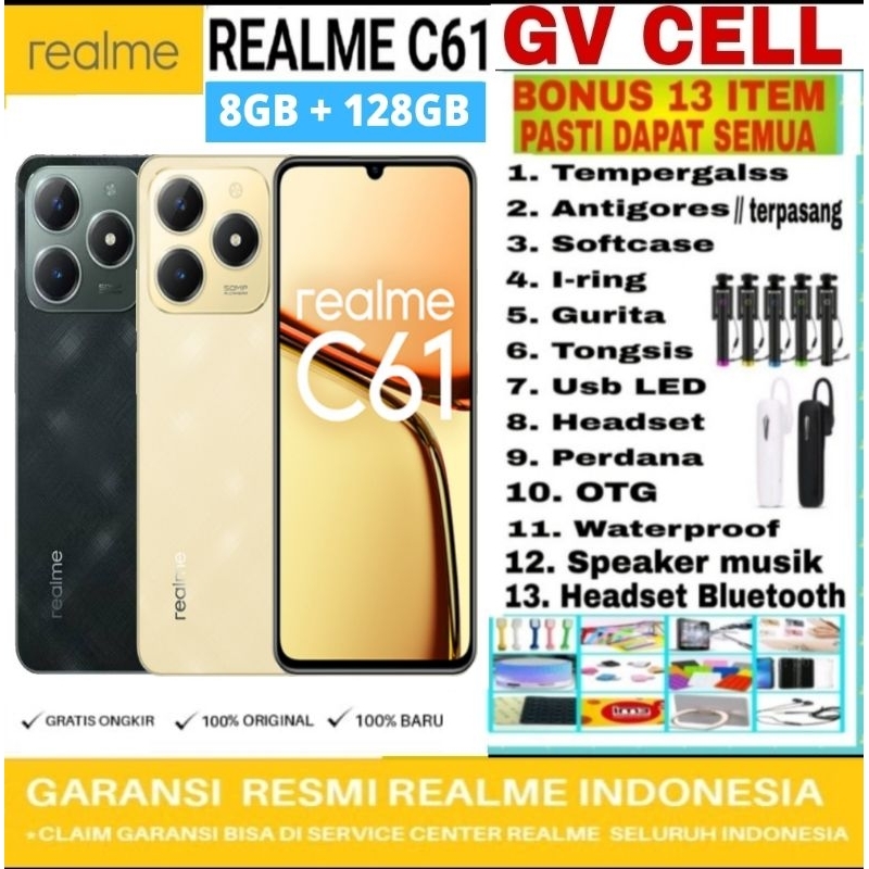 Jual REALME C61 8/128 GB RAM 8GB ROM 128GB GARANSI RESMI INDONESIA | Shopee Indonesia