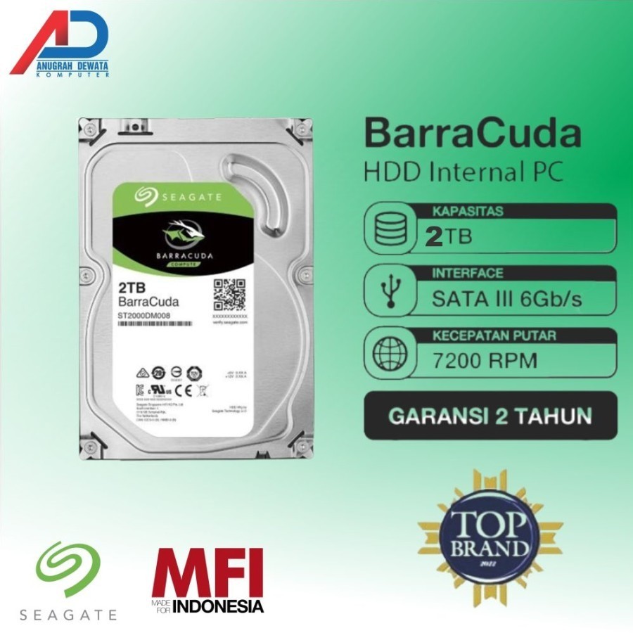 Jual HARDISK PC 2TB SEAGATE BARRACUDA ORIGINAL | Shopee Indonesia