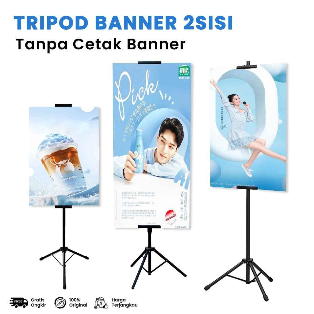 Jual Paket Tripod Standing Banner Plus Slim Light Box LED Side Desk ...