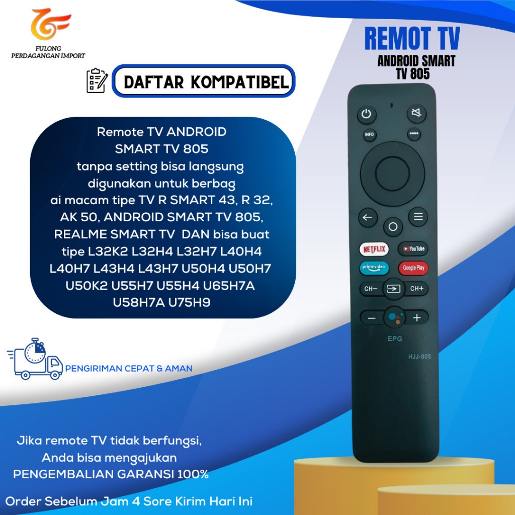 Jual Remote Pengganti untuk Smart TV Android Realme 805 | Shopee Indonesia
