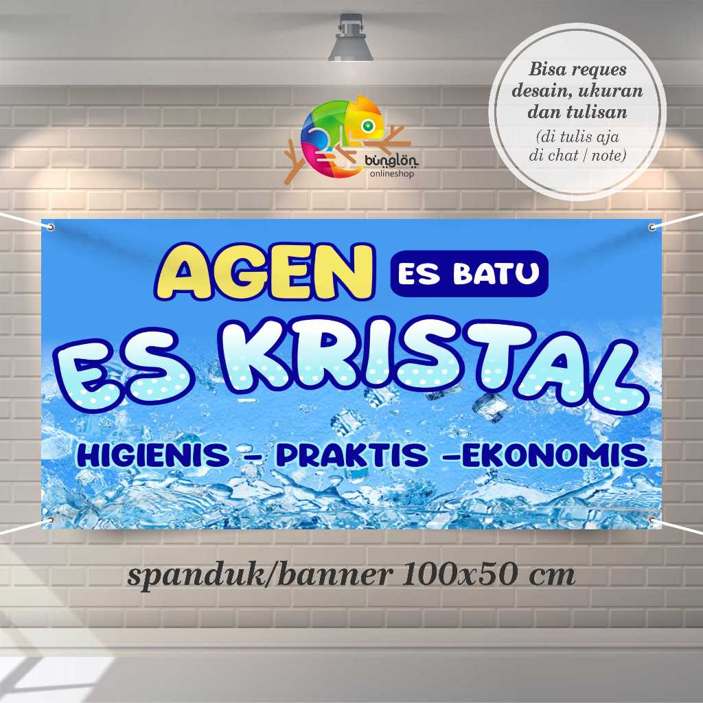 Jual Cetak Spanduk Banner Agen Es Batu Kristal | Shopee Indonesia