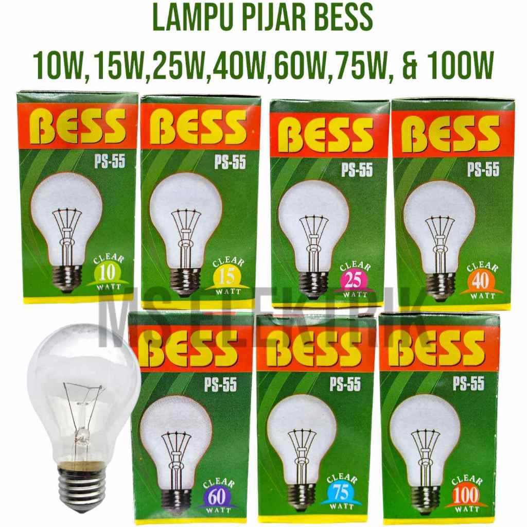 Jual Bohlam Bening / Pijar / Clear Lampu Ayam 10w, 15w, 25w, 40w, 60w, 75w, 100w | Shopee Indonesia
