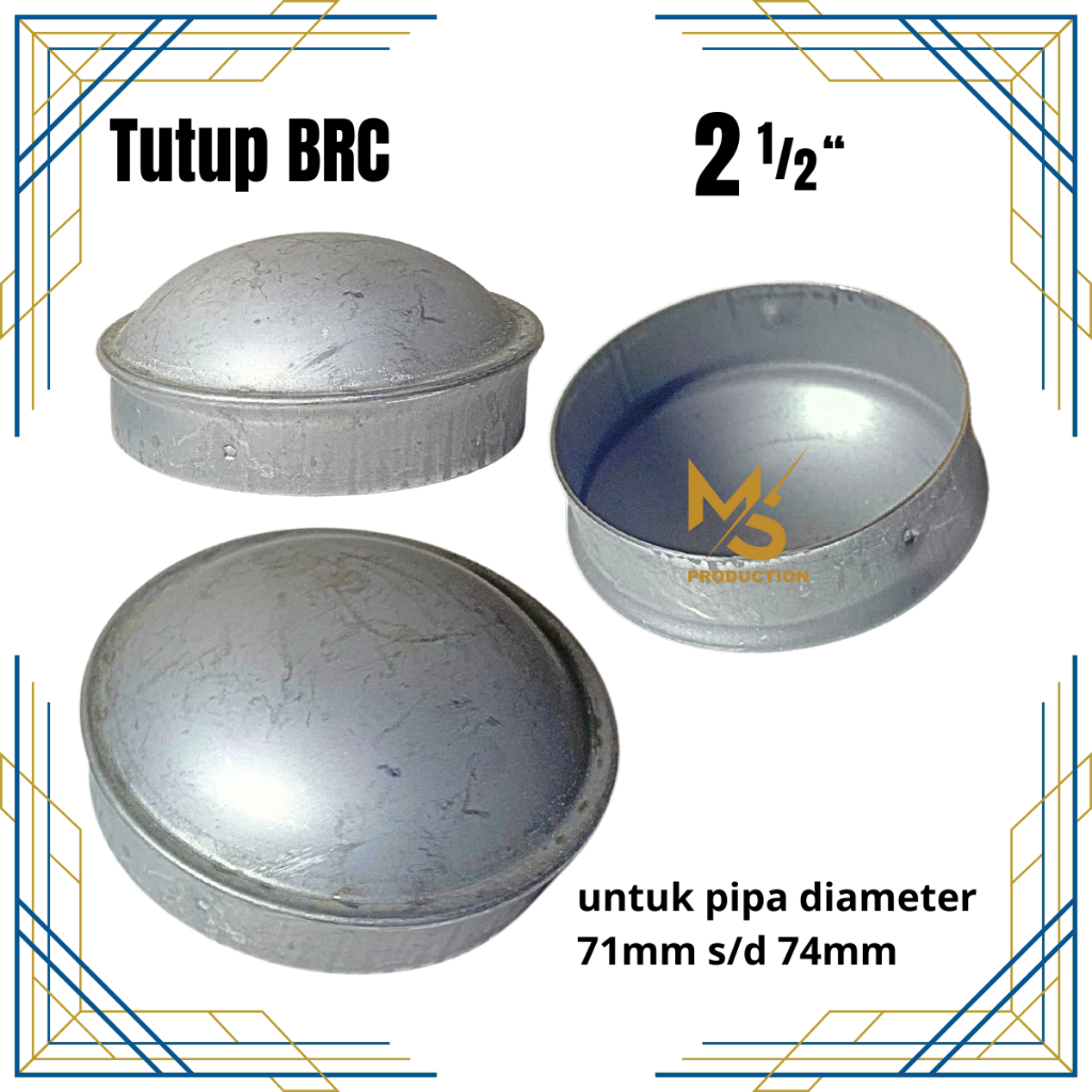 Jual Dop Tutup Tiang Pagar BRC 2,5 inch Topi Pipa Galvanis 2 1/2 in ...