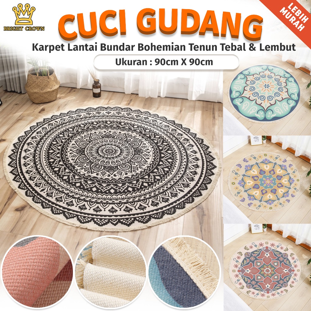 Jual Bright Crown PROMO BELI LOKAL Keset Karpet Katun Tenun Linen ...