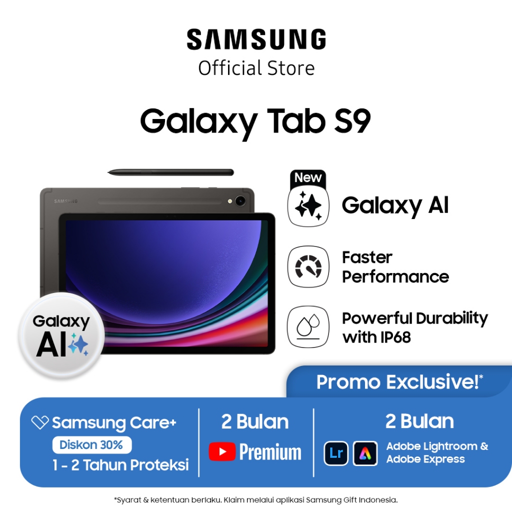 Jual Samsung Galaxy Tab S9 8/128GB - Graphite, Galaxy AI, Handphone AI ...