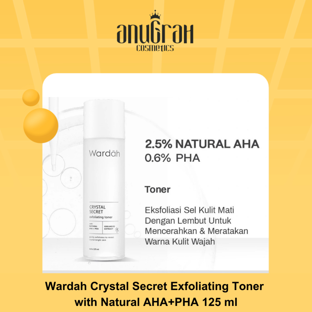 Jual Wardah Crystal Secret Exfoliating Toner with Natural AHA+PHA 125 ml | Shopee Indonesia