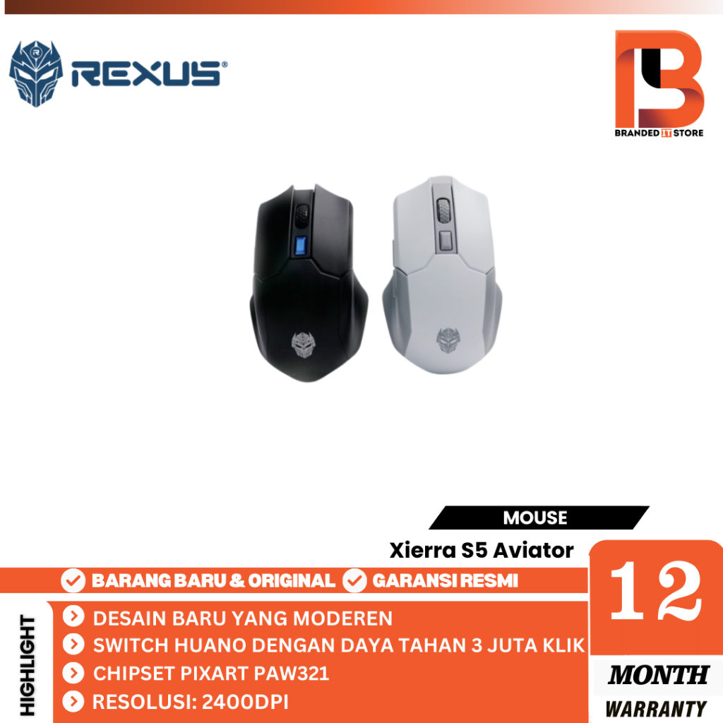Jual BARU! Rexus Mouse Wireless Xierra S5 Aviator ORIGINAL GARANSI ...