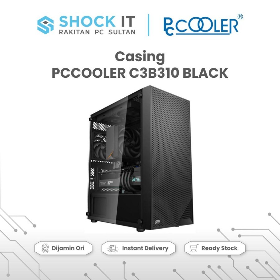 Jual PCCOOLER C3-B310 Black C3B310 BK Casing PC Hitam M-ATX Gaming Case | Shopee Indonesia