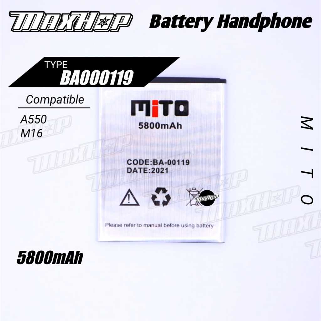 Jual Baterai Mito A550 / M16 Original OEM Batre BA000119 Battery ...