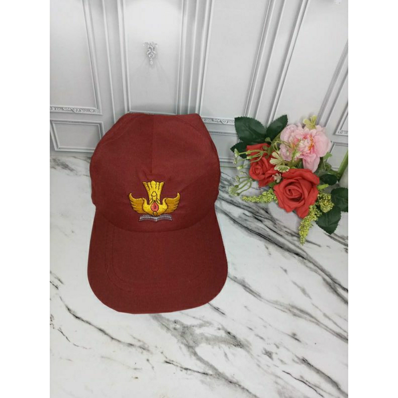 Jual Topi merah SD Logo bordir | Shopee Indonesia