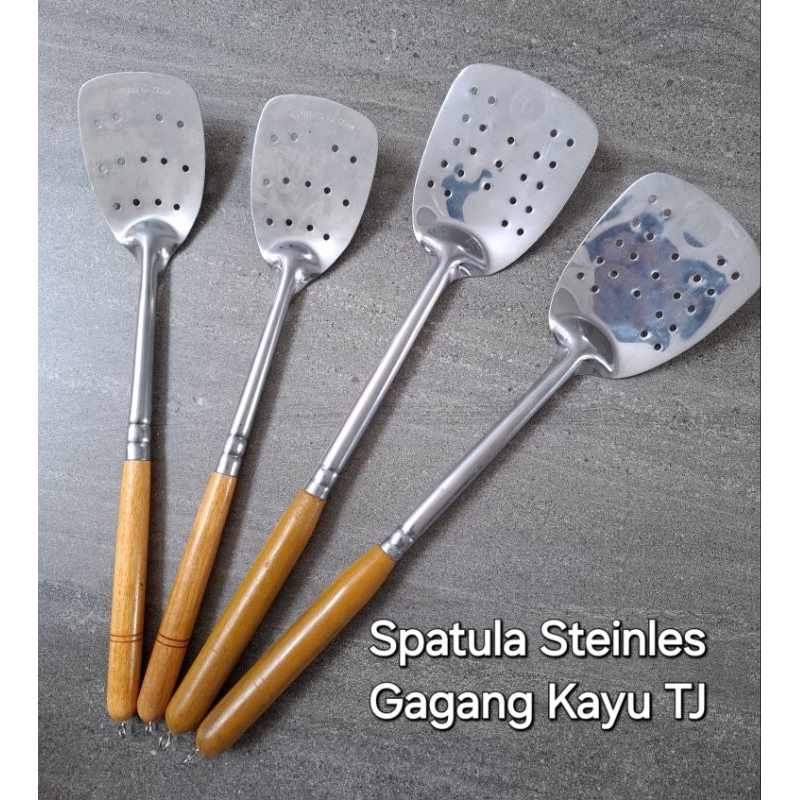 Jual SPATULA SUSUK MASAK STEINLES GAGANG KAYU TJ | Shopee Indonesia
