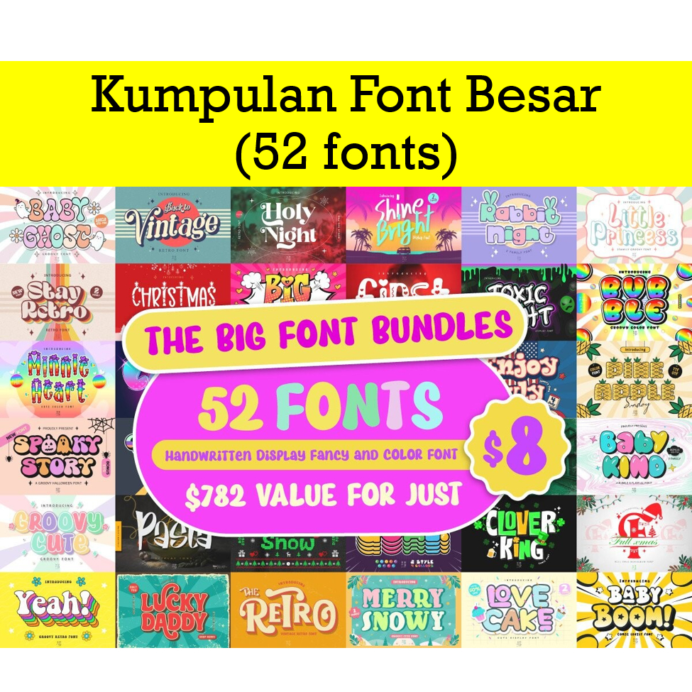 Jual Kumpulan Font Besar (52 fonts) | Shopee Indonesia