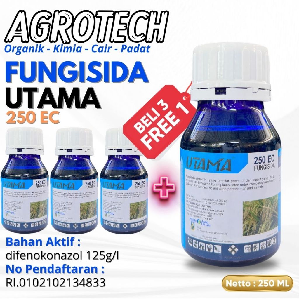 Jual UTAMA 250EC 250 Ml Fungisida Sistemik Mengatasi hawar pelepah ...