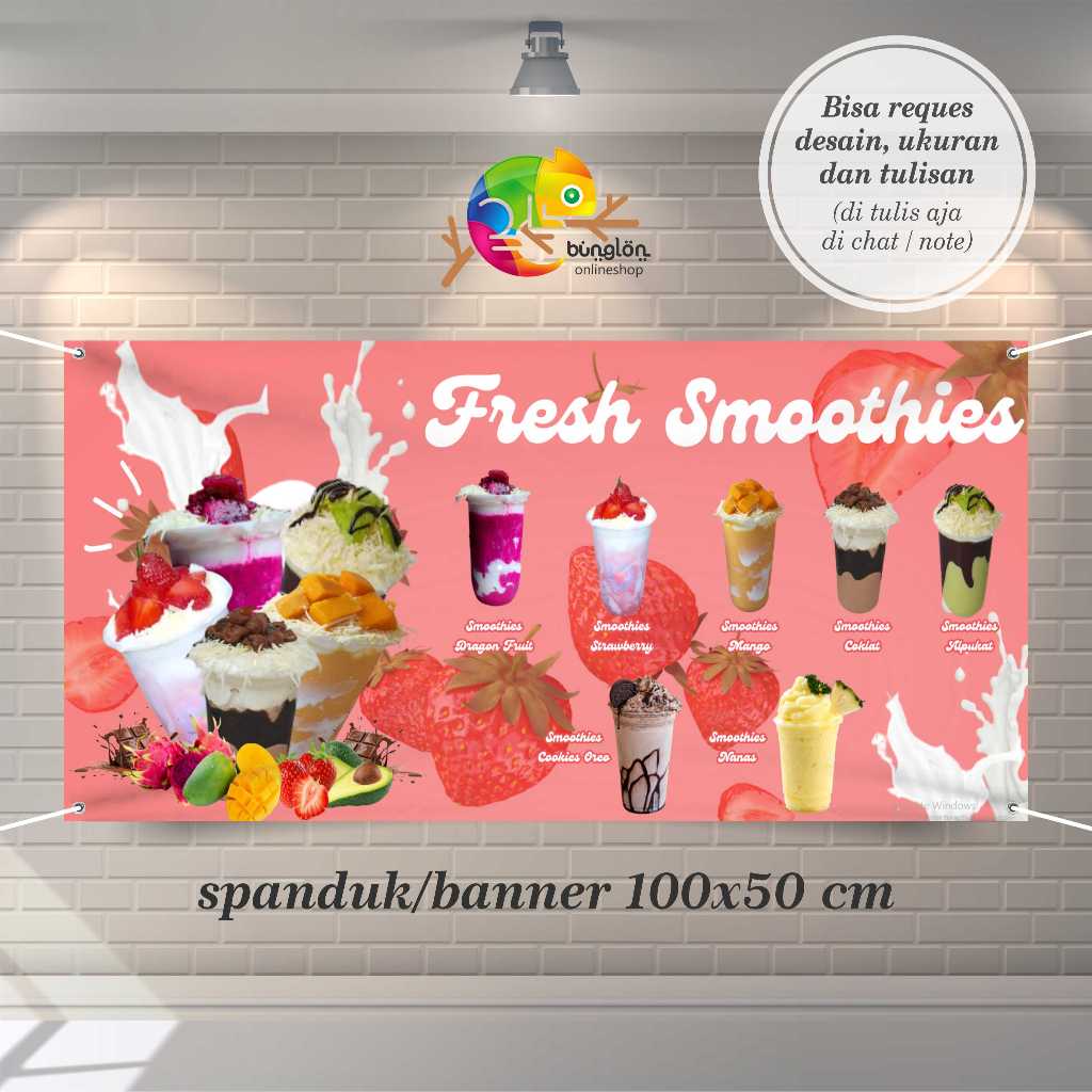 Jual Cetak Spanduk Banner Fresh Smoothies | Shopee Indonesia