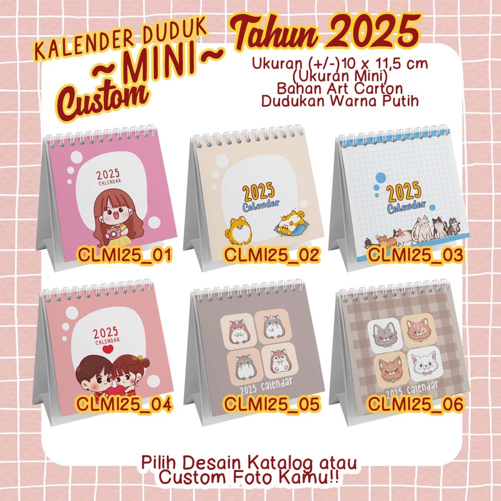 Jual Kalender Duduk Mini Aesthetic CUSTOM - Tahun 2025 - BISA PESAN ...
