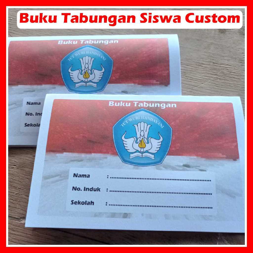 Jual Buku Tabungan Sekolah - Custom Cover Merah Putih isi 16 Halaman ...