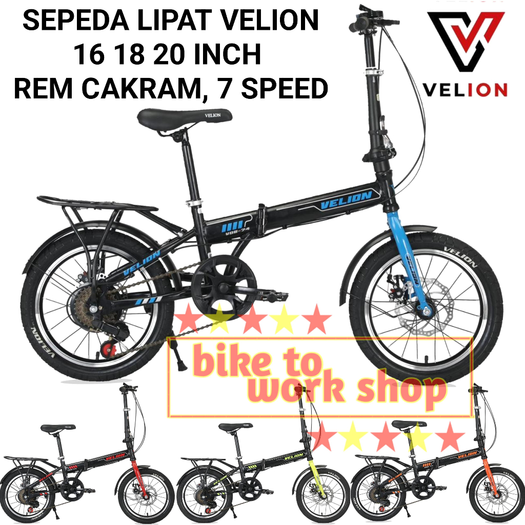 Jual SEPEDA LIPAT ATLANTIS VELION MICHEL F100 16 20 INCH 7 SPEED CAKRAM ...