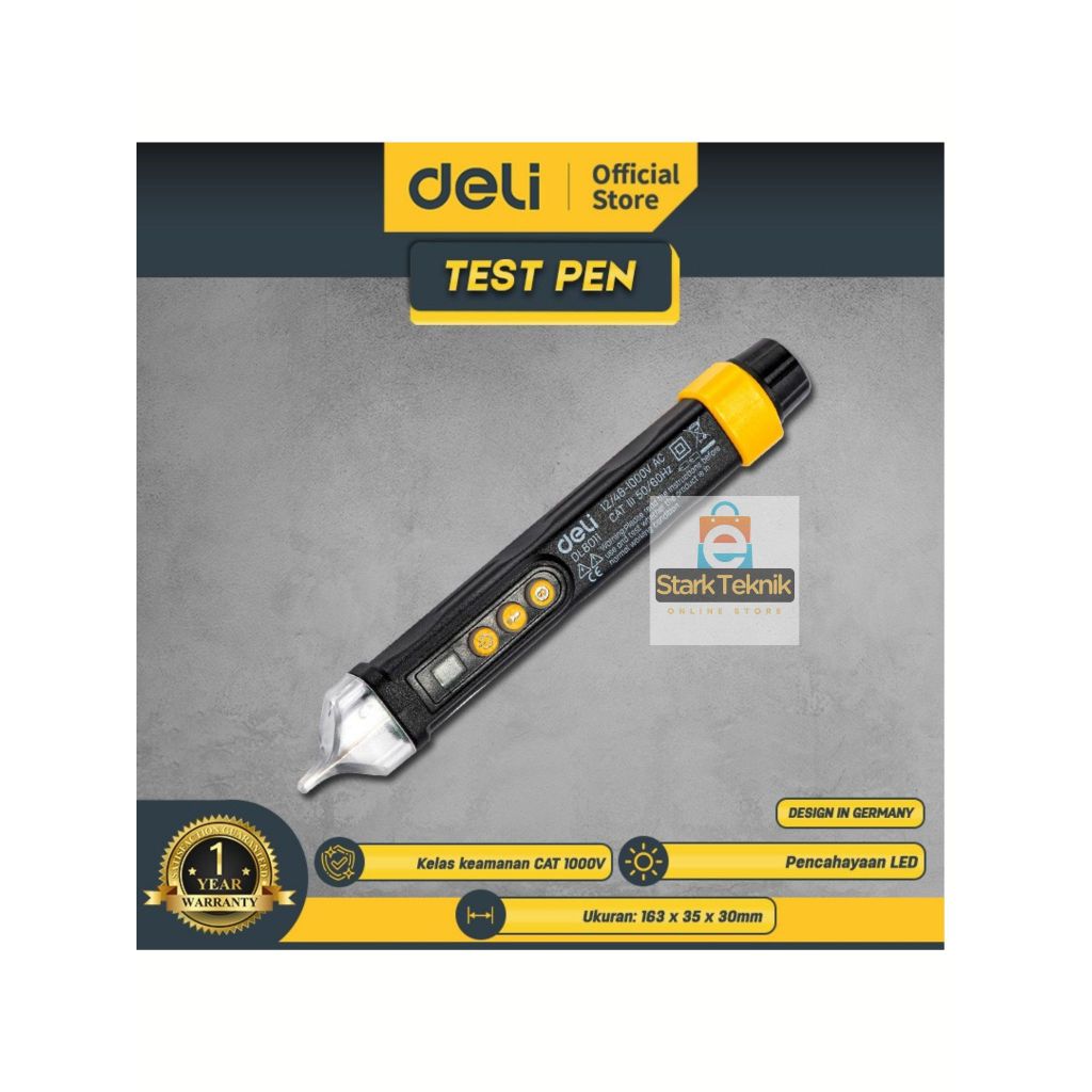 Jual Deli Contactless Test Pen / Tespen Non Kontak / deli voltage ...