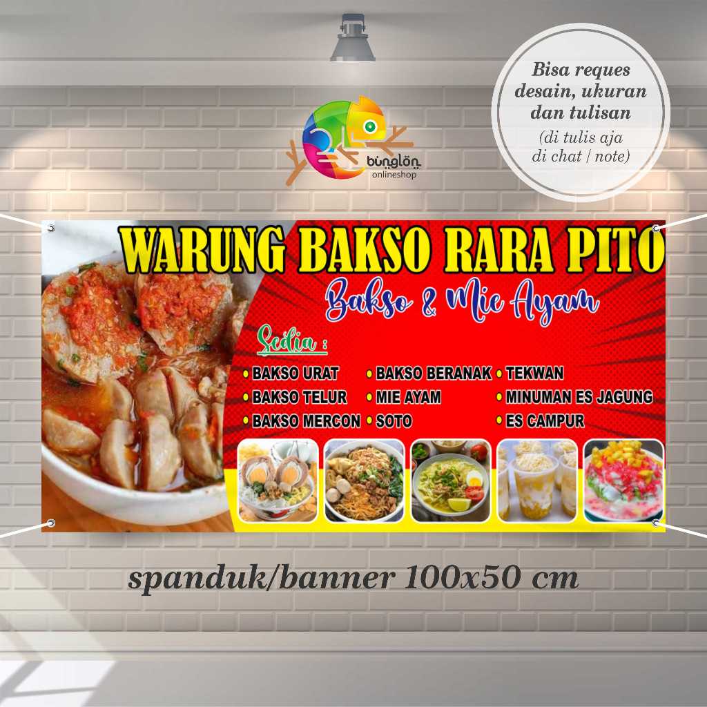 Jual Cetak Spanduk Banner Warung Bakso | Shopee Indonesia