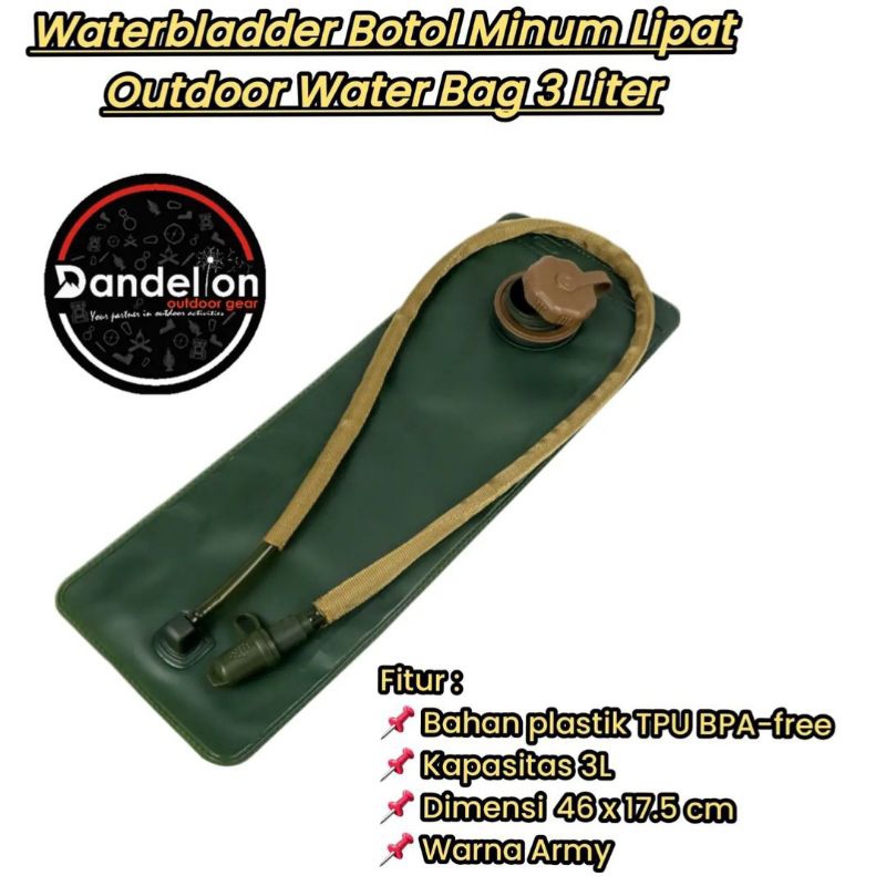Jual Water Bladder Botol Minum Lipat Outdoor Water Bag 3 Liter | Shopee ...