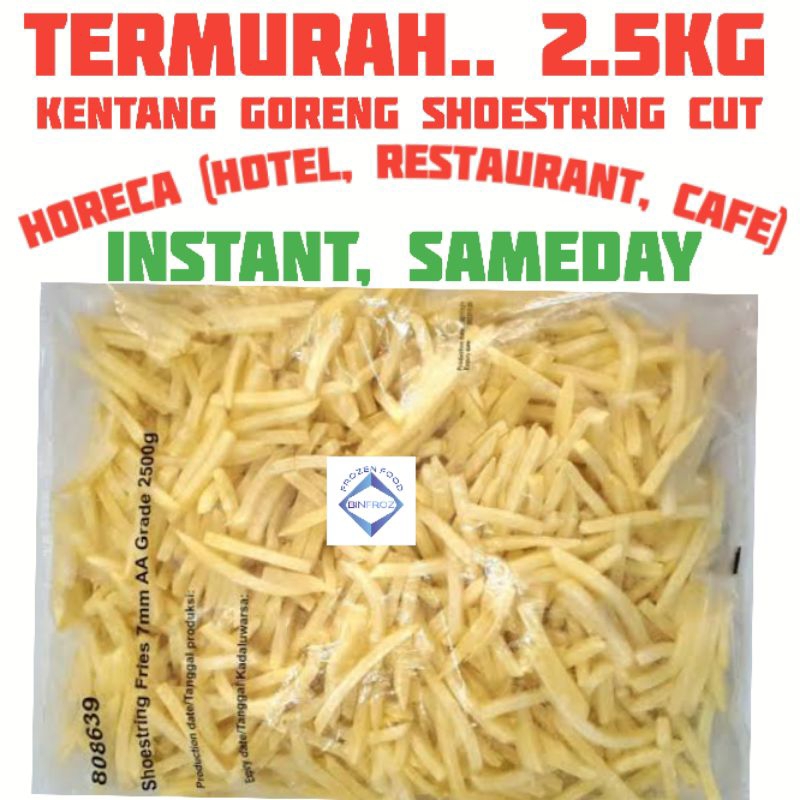 Jual KENTANG FROZEN GORENG SHOESTRING CUT 2.5kg FRENCH FRIES/KENTANG ...