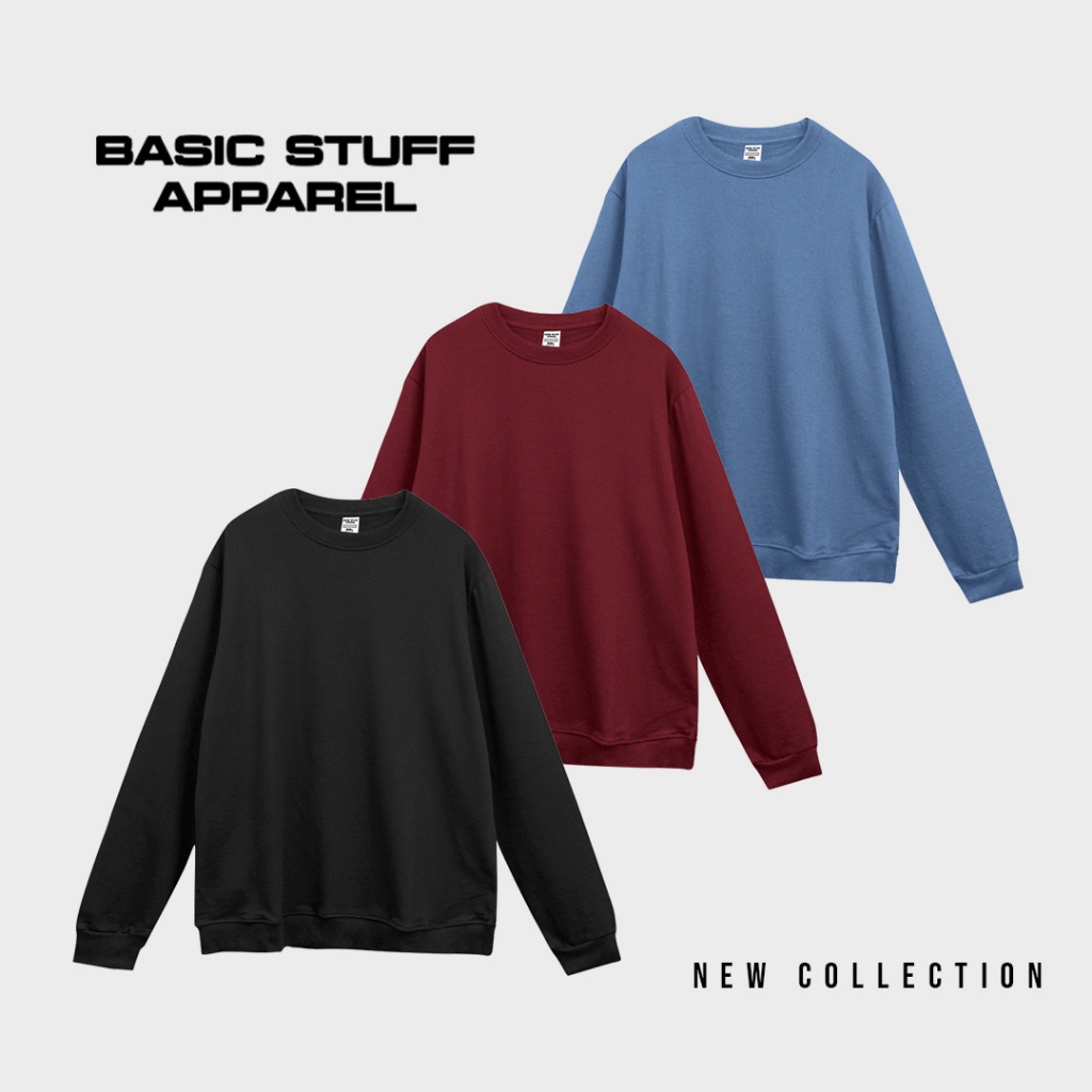 Jual Basic Stuff Apparel Crewneck / Sweater Polos / Sweater Pria ...