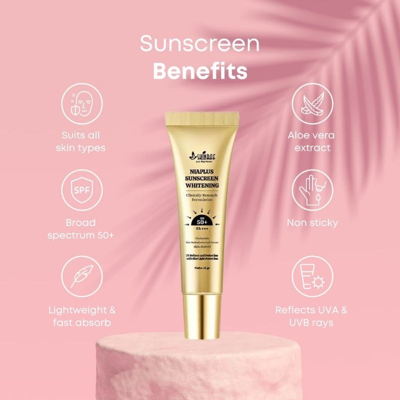 Jual SKINRAF NIA PLUS SUNSCREEN WHITENING SPF 50 PA +++ | Shopee Indonesia