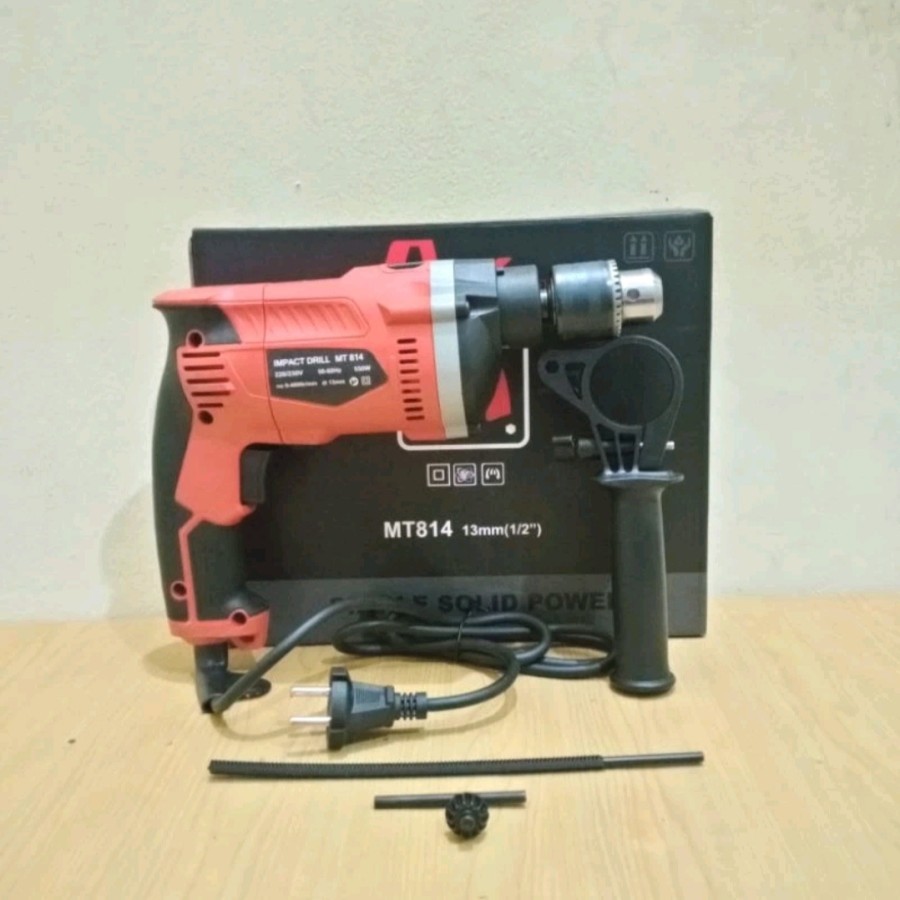Jual Mesin Bor 13mm Beton Tembok MT814 RSK Bolak Balik Impact Drill 13mm | Shopee Indonesia