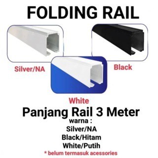 Jual Rel Atas Pintu Lipat Aluminium Gantung 3meter Black/White/Silver ...