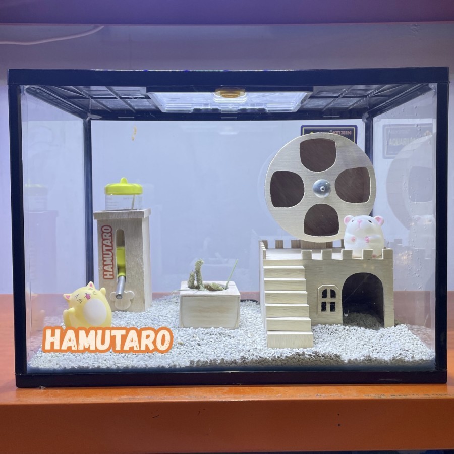 Jual HamuTaro Terarium kandang hamster Istana Hamster Kayu Fullset ...