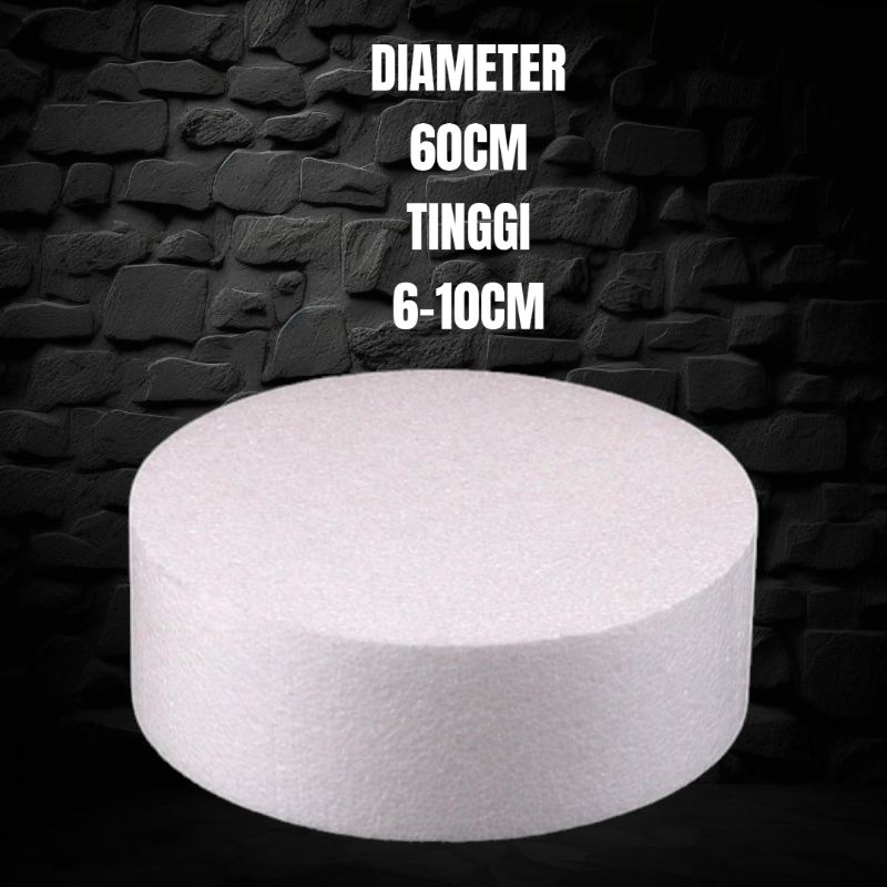 Jual Styrofoam bulat diameter 60cm tinggi 6-10cm dummy cake styrofoam ...